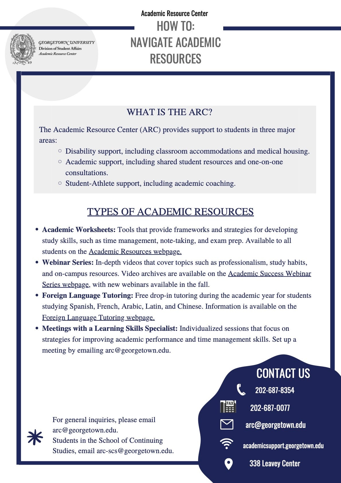 PFO Digital Resources | Family Engagement | Georgetown University